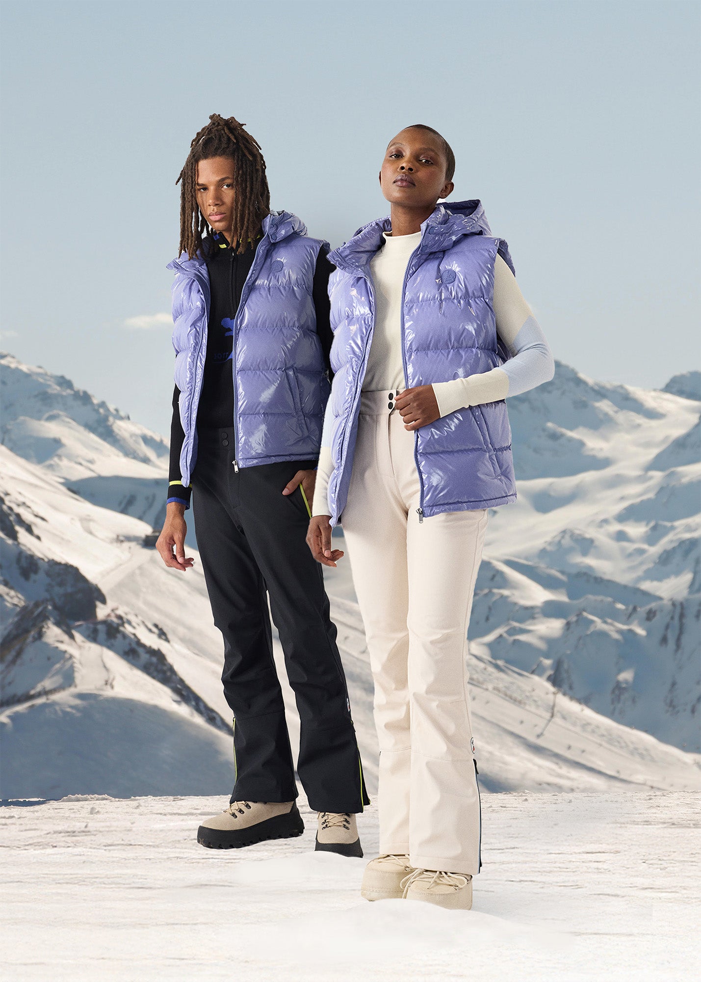 Doudoune laquée sans manches Grand Froid Raisin ombre Clappe – JOTT